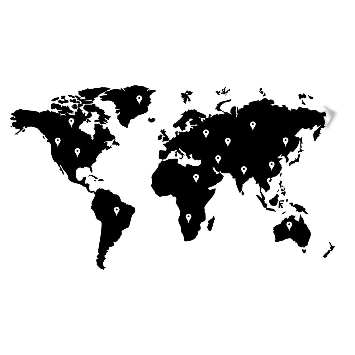 World Map Vinyl Sticker - Wall Art Vinyl of the Decor Decal Label ...