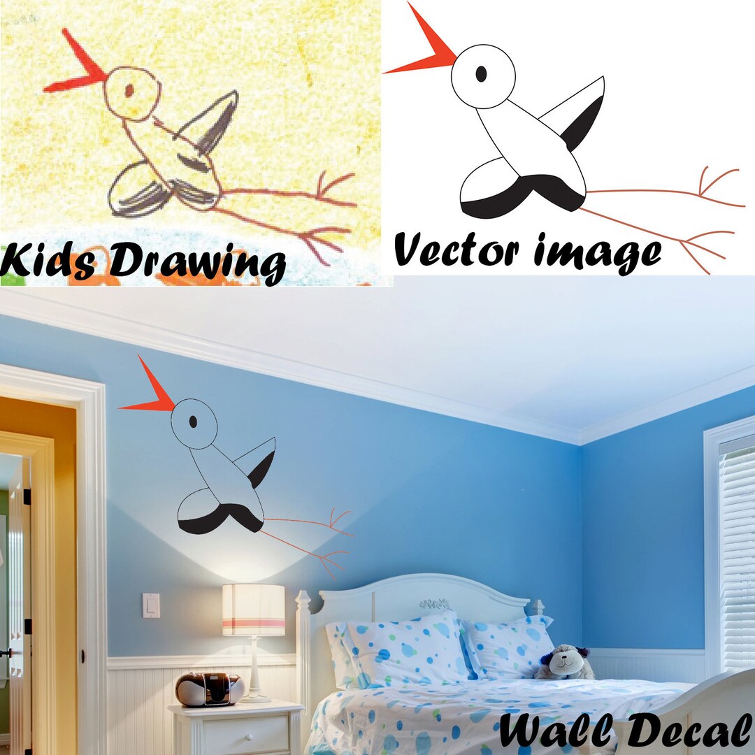 Custom Drawing Vectorize in Vinyl Sticker Draw Portrait - Etsy