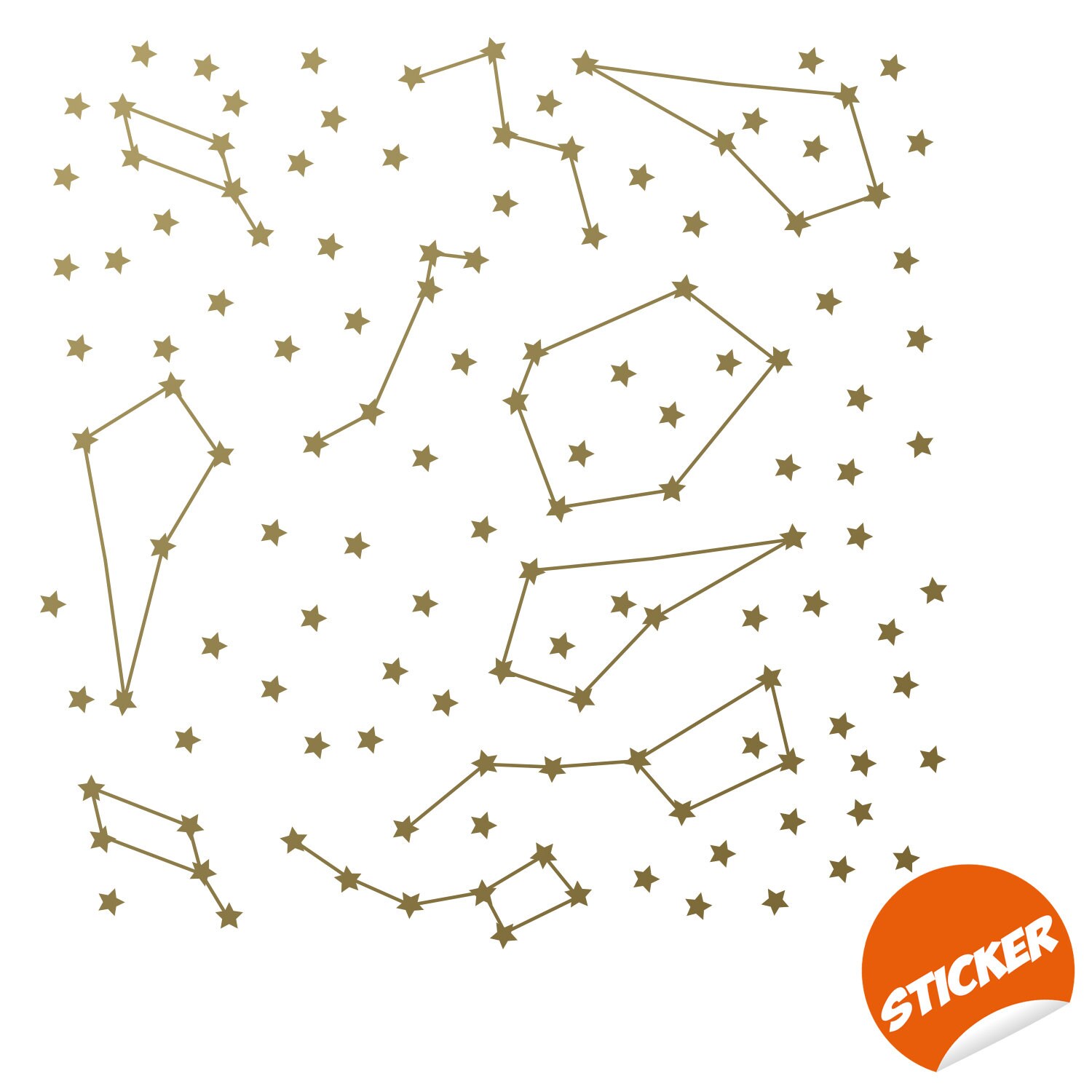 Constellations Vinyl Wall Stickers - Zodiac Star Space Ceiling Art ...