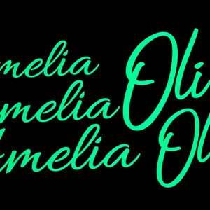 Personalised Vinyl Name Decals - Personalized Glow in the Dark Label ...