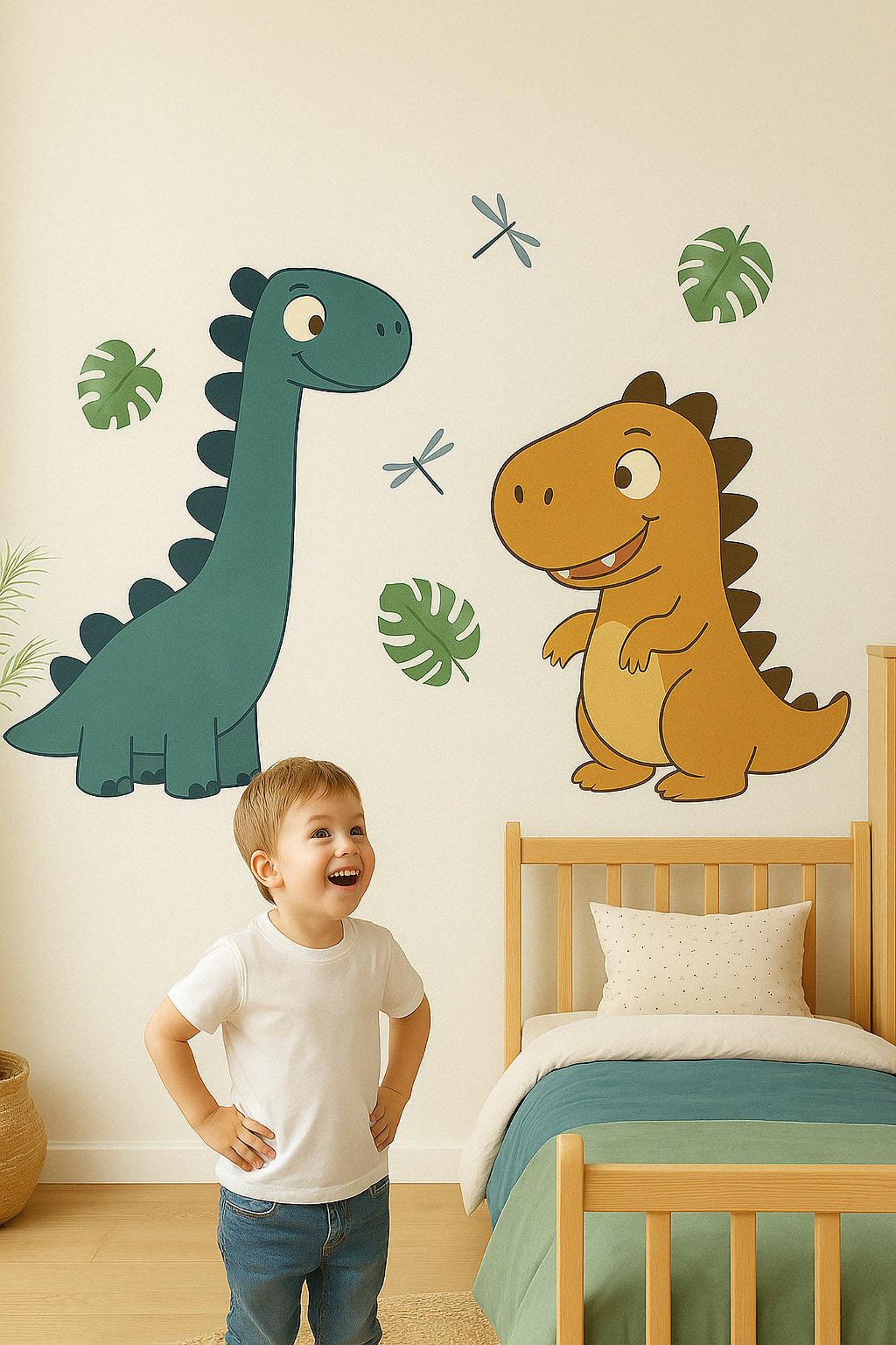 Large Dino Wall Decals | Cute Diplo and Trex Wall Stickers | Jurassic ...