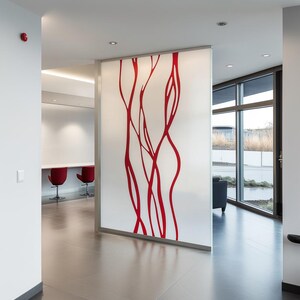 Abstract Line Frosted Glass Sticker | Printed Privacy Window Film ...