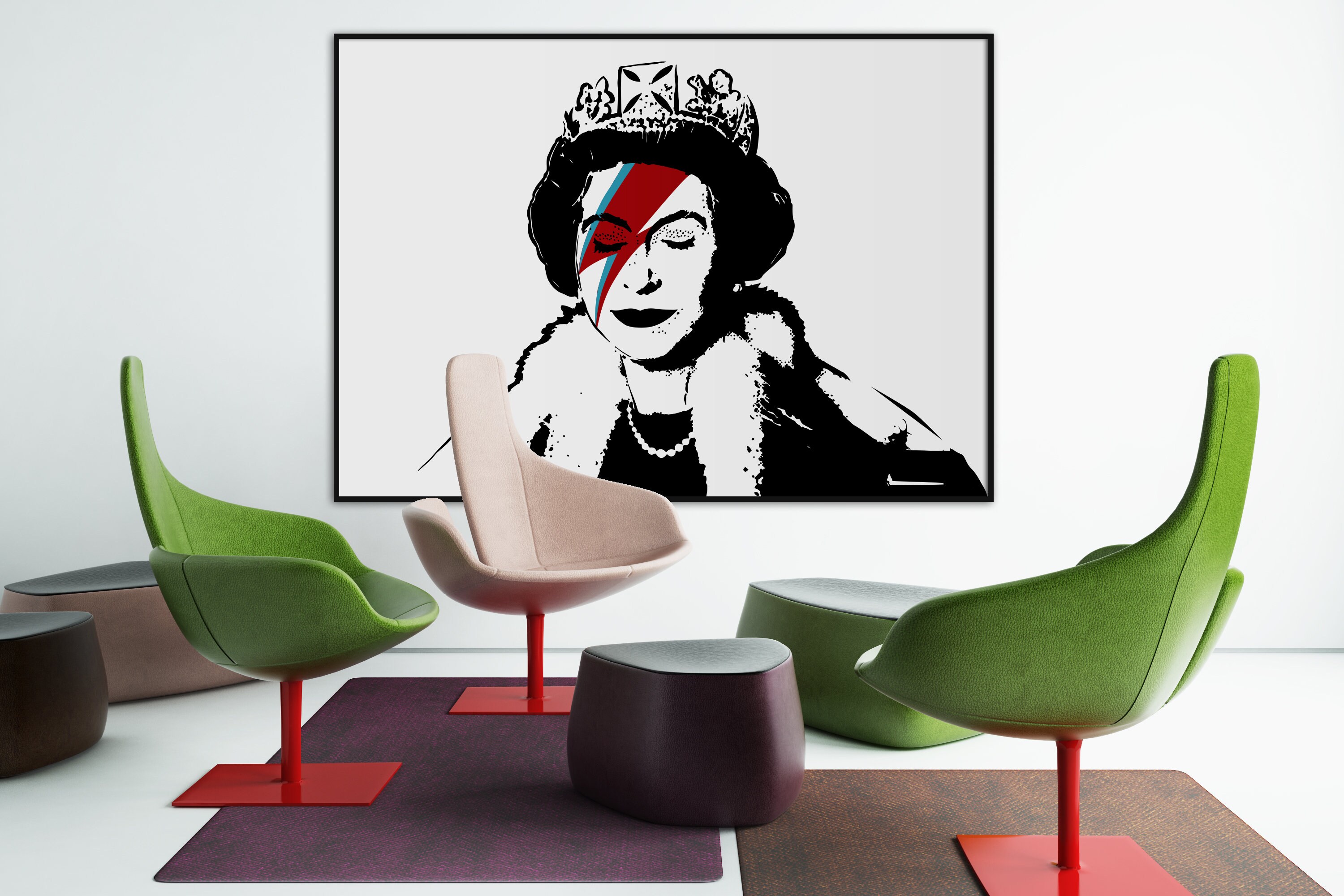 Banksy Queen Street Art Graffiti Poster Elizabeth London Uk - Etsy México