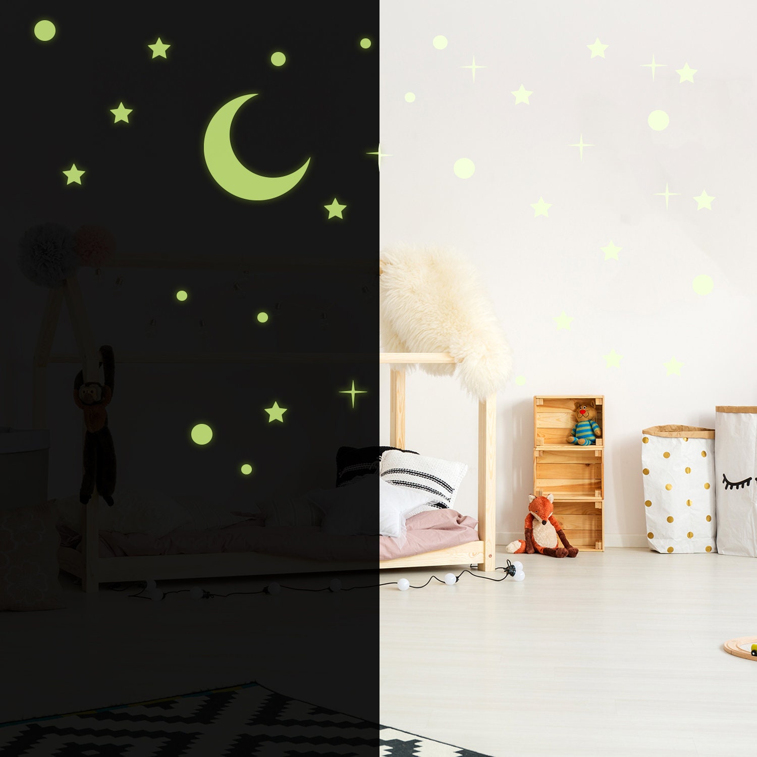 Glowing Ceiling Stickers- Starry Sky Wall Decal - Glow in the Dark ...