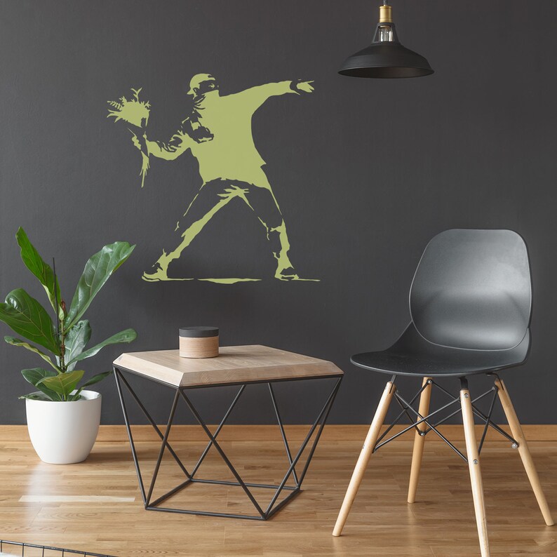 Banksy Flower Throw Me Wall Sticker Petal Vinyl Thrower - Etsy
