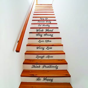 Stair Riser Step Quotes Vinyl Decals - Home Staircase Stairway Family ...