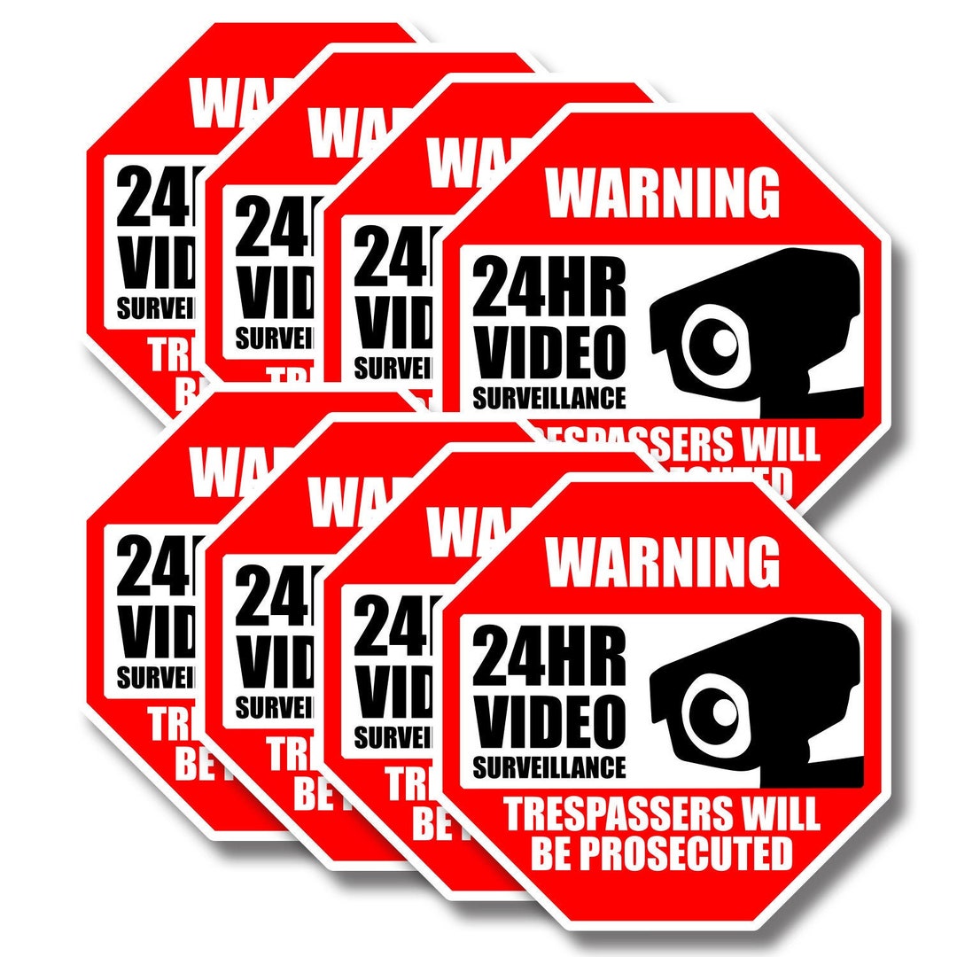 10x Video Camera Surveillance Warning Sign Pack - Home Outdoor Indoor ...