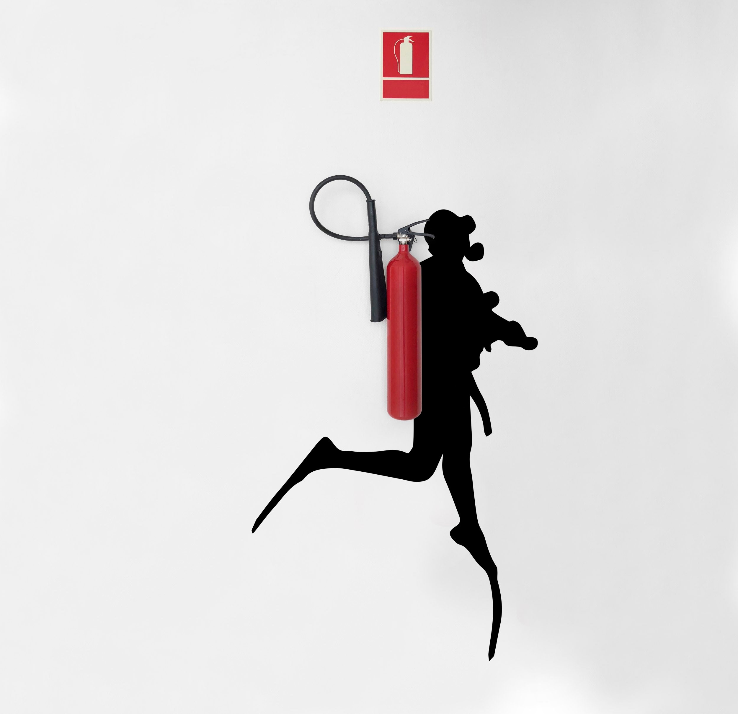 Scuba Diver Wall Sticker - Fire Extinguisher Deep Dive Silhouette Vinyl ...