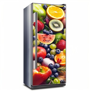 Colorful Fruit Refrigerator Sticker | Vibrant Kitchen Appliance Decal ...