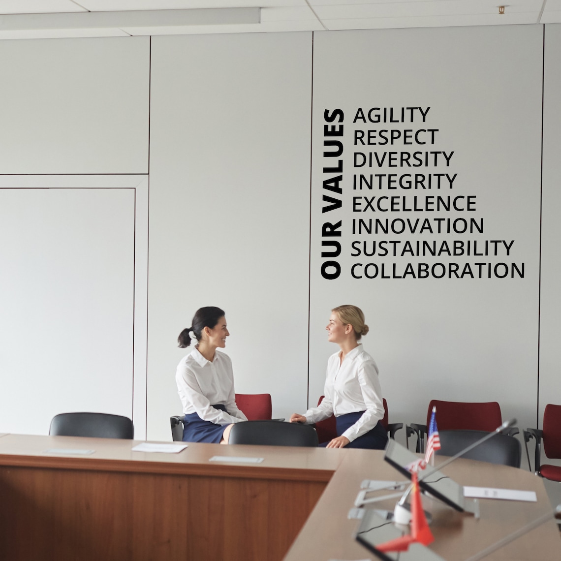 Our Values Office Wall Decal - Inspirational Conference Room Art ...