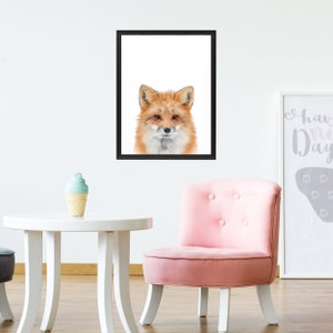Baby Fox Poster Wall Decor - Little Cute Forest Animal Nursery Girl ...