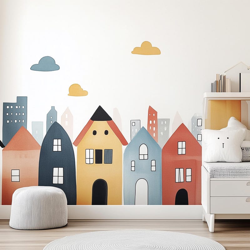 Cityscape Wall Decal - Etsy
