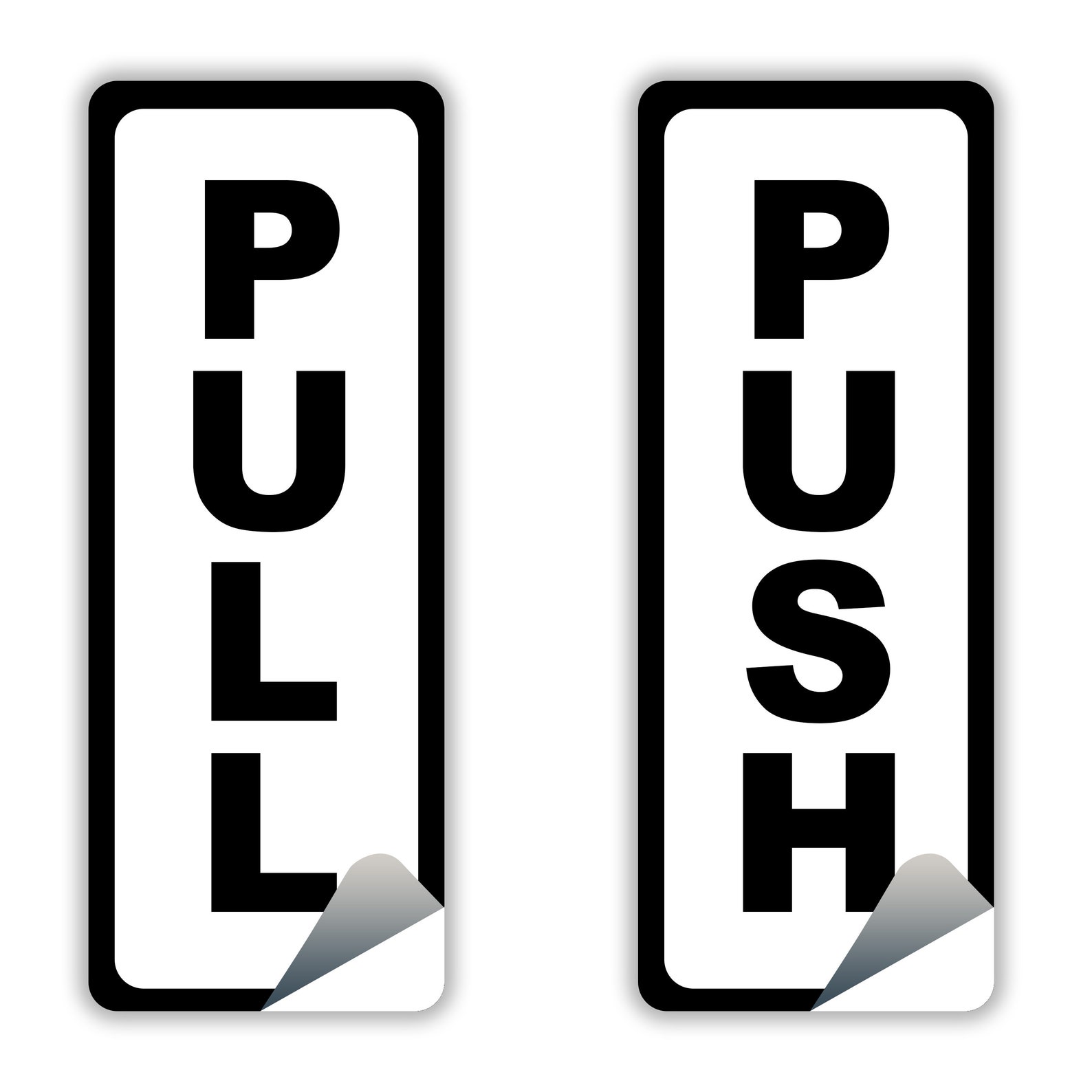 4x Push Pull Door Vertical Sticker Sign for to Open and Close ...