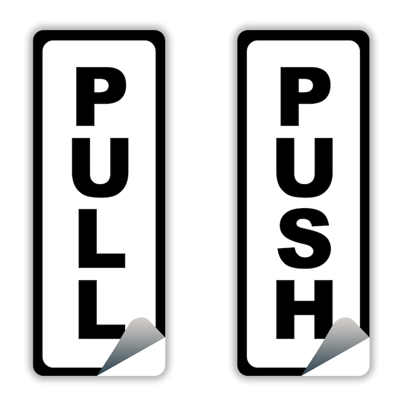 4x Push Pull Door Vertical Sticker Sign for to Open and Close - Etsy