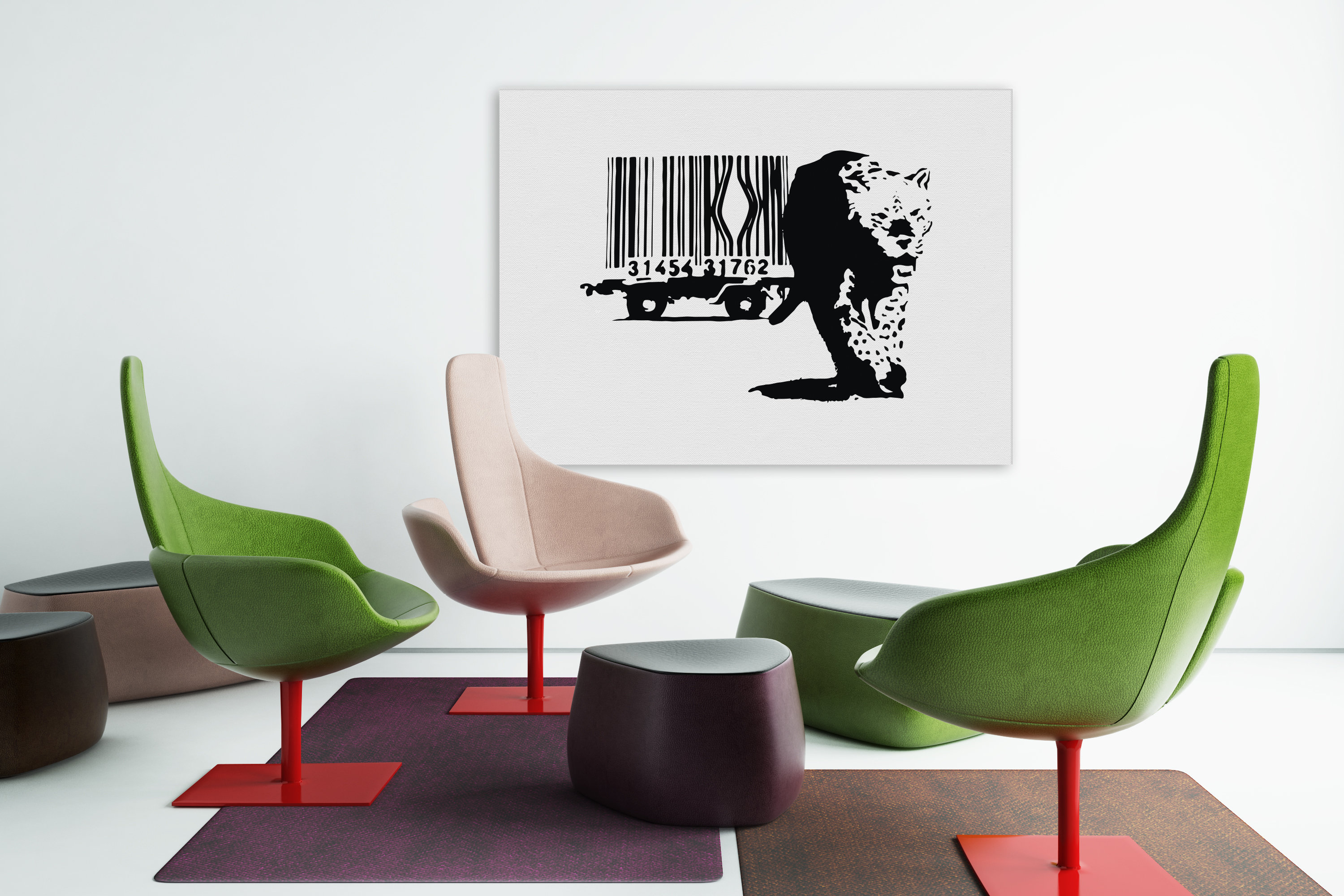 Banksy Leopard Barcode Art Canvas Wall Framed Graffiti - Etsy