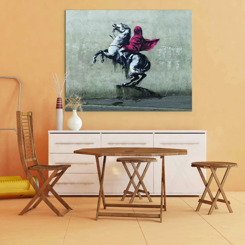 Banksy Napoleon Canvas Art Print - Graffiti Wall Decor Reproduction ...