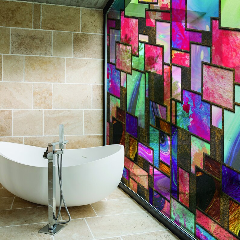 Bricks Window Privacy Glass Film - Frosted Etched Decorative Sticker ...