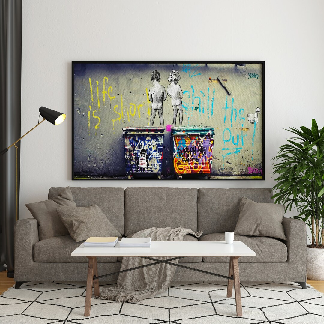 Banksy Life is Short Wall Art Poster - Large Modern Artwork Picture ...