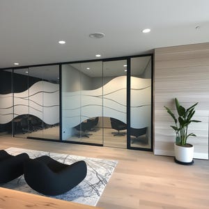 Frosted Glass Privacy Sticker | Wave Design Window Film for Office Home ...