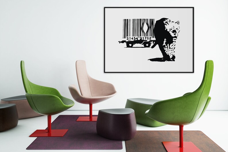 Artist Leopard Barcode Graffiti Poster Art - Street Grafitti Wall ...