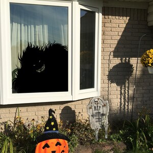 Halloween Monster Window Decal - Creepy Silhouette Stickers for Doors ...