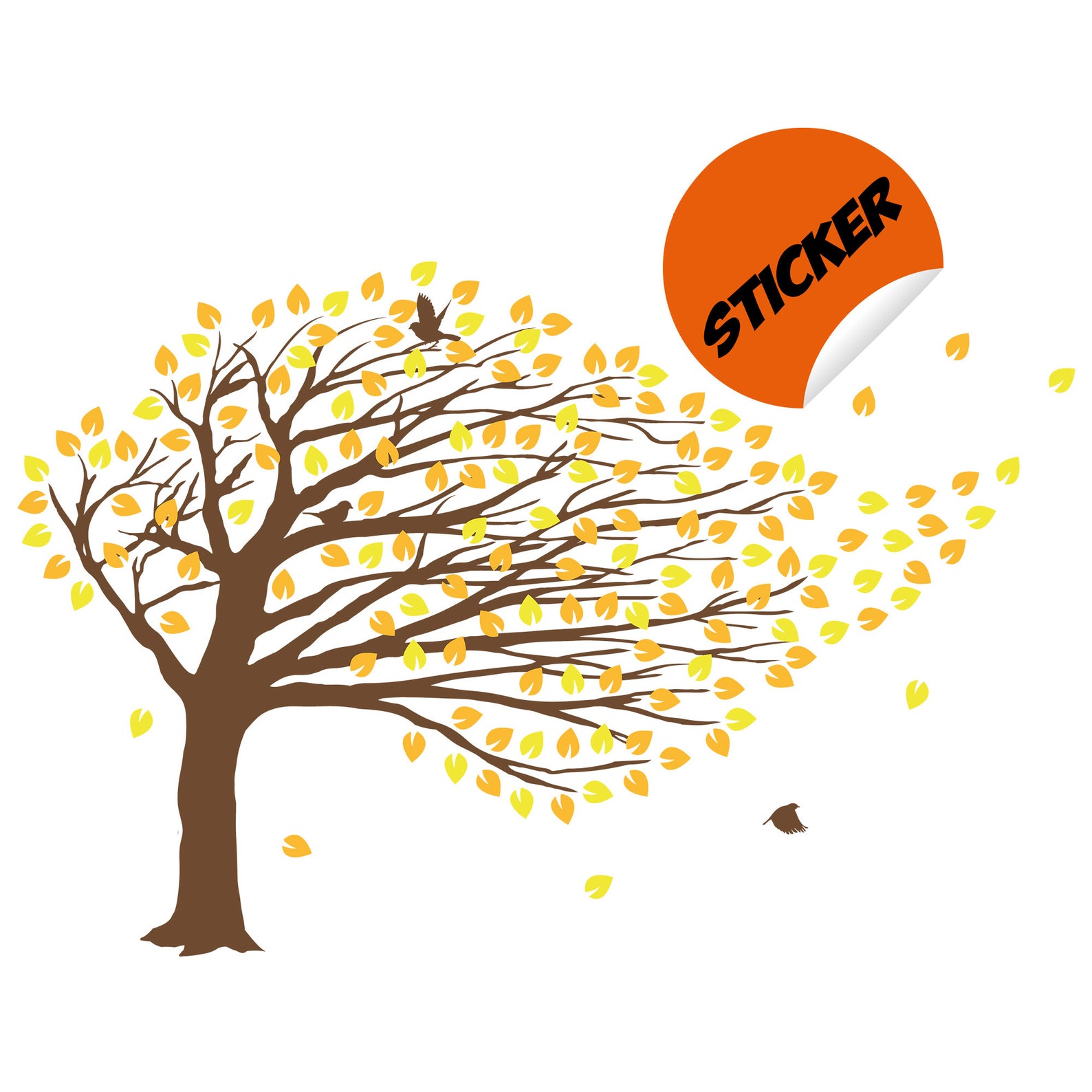 Windy Tree Wall Decal Vinyl Sticker Nursery Art Decor - Etsy