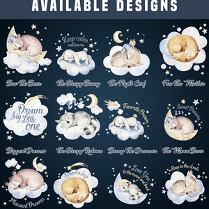 Cute Sleeping Animal Nursery Wall Sticker - Sweet Dreams Cloud Kid Baby ...