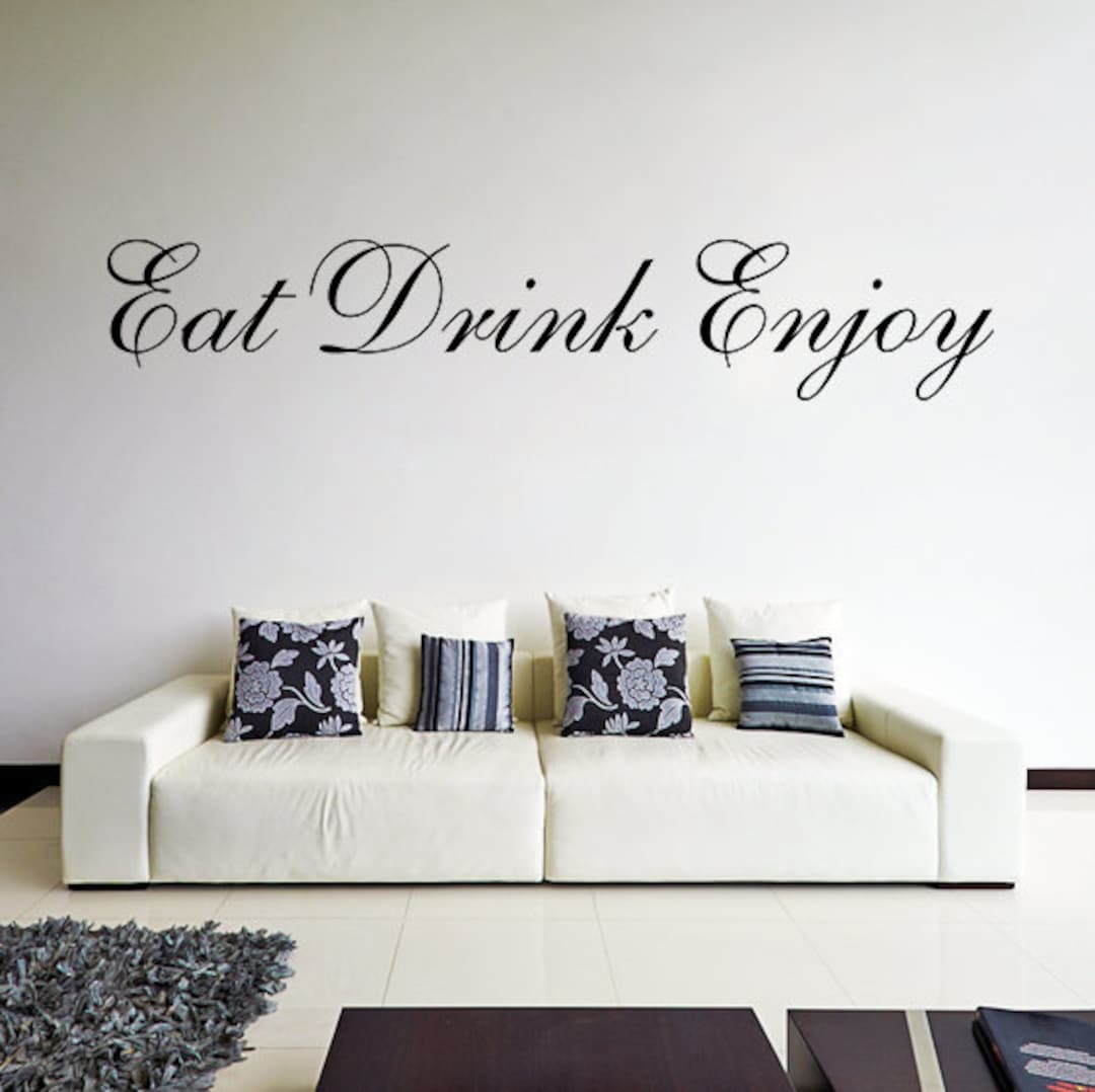 Eat Drink Enjoy Quote Wall Vinyl Sticker Kitchen Love Tag - Etsy
