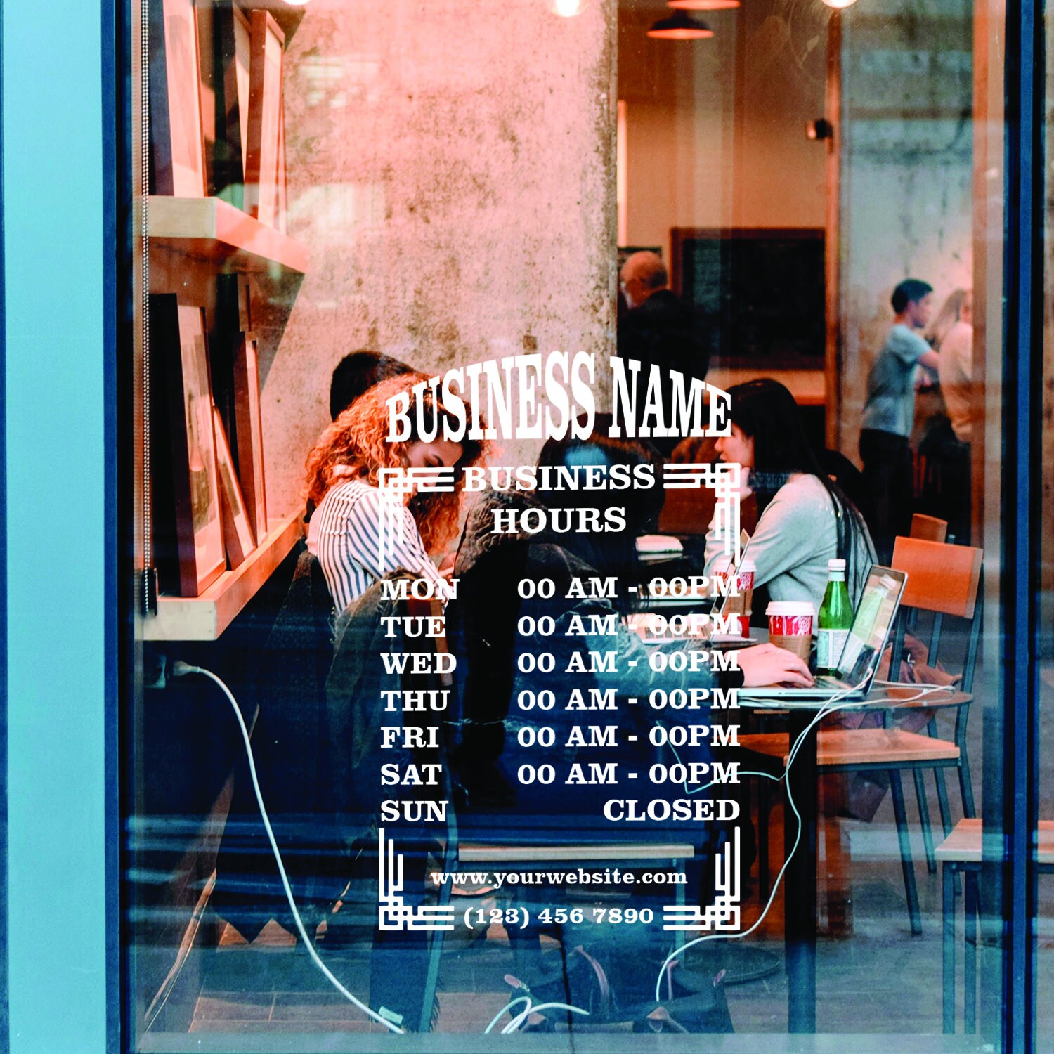 Custom Open Hours Store Vinyl Sign Sticker - Business Office Window ...
