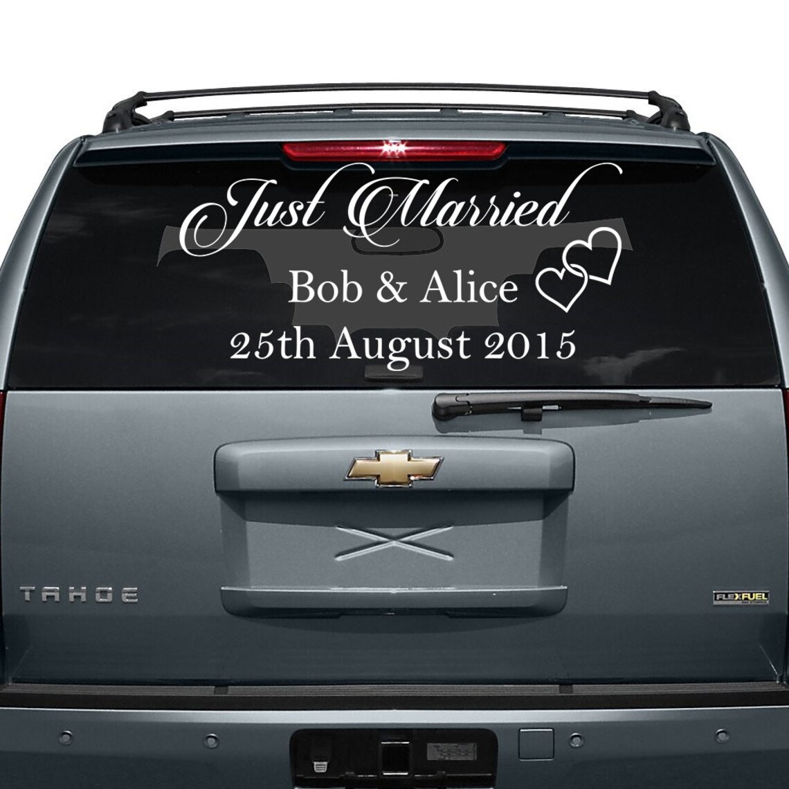 Just Married Car Vinyl Wedding Sticker Custom Name Day | Etsy