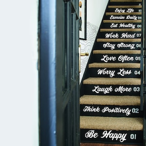 Stair Riser Step Quotes Vinyl Decals - Home Staircase Stairway Family ...