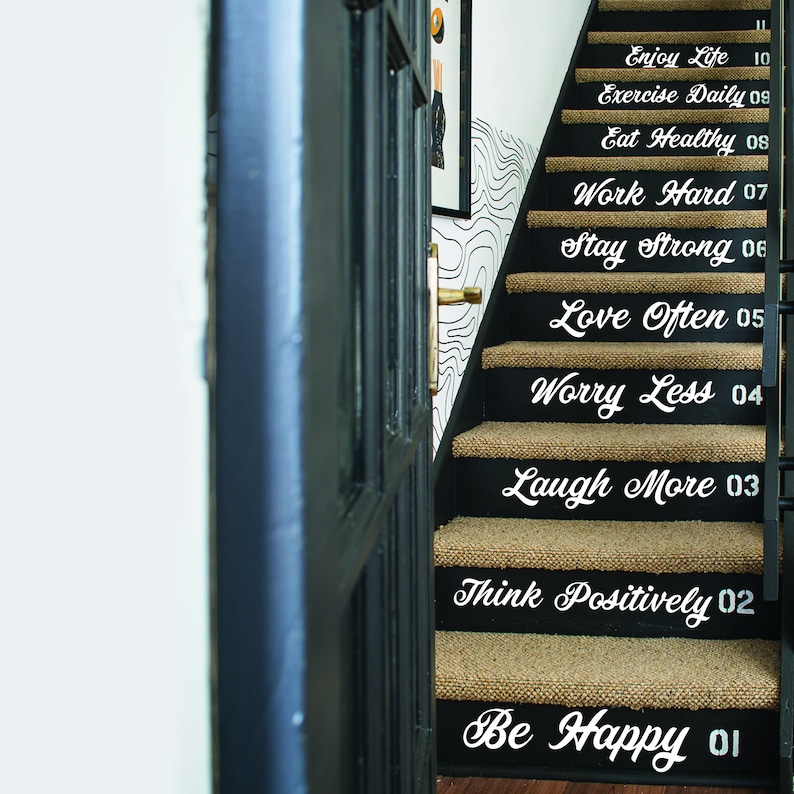 Stair Riser Step Quotes Vinyl Decals Home Staircase Stairway | Etsy