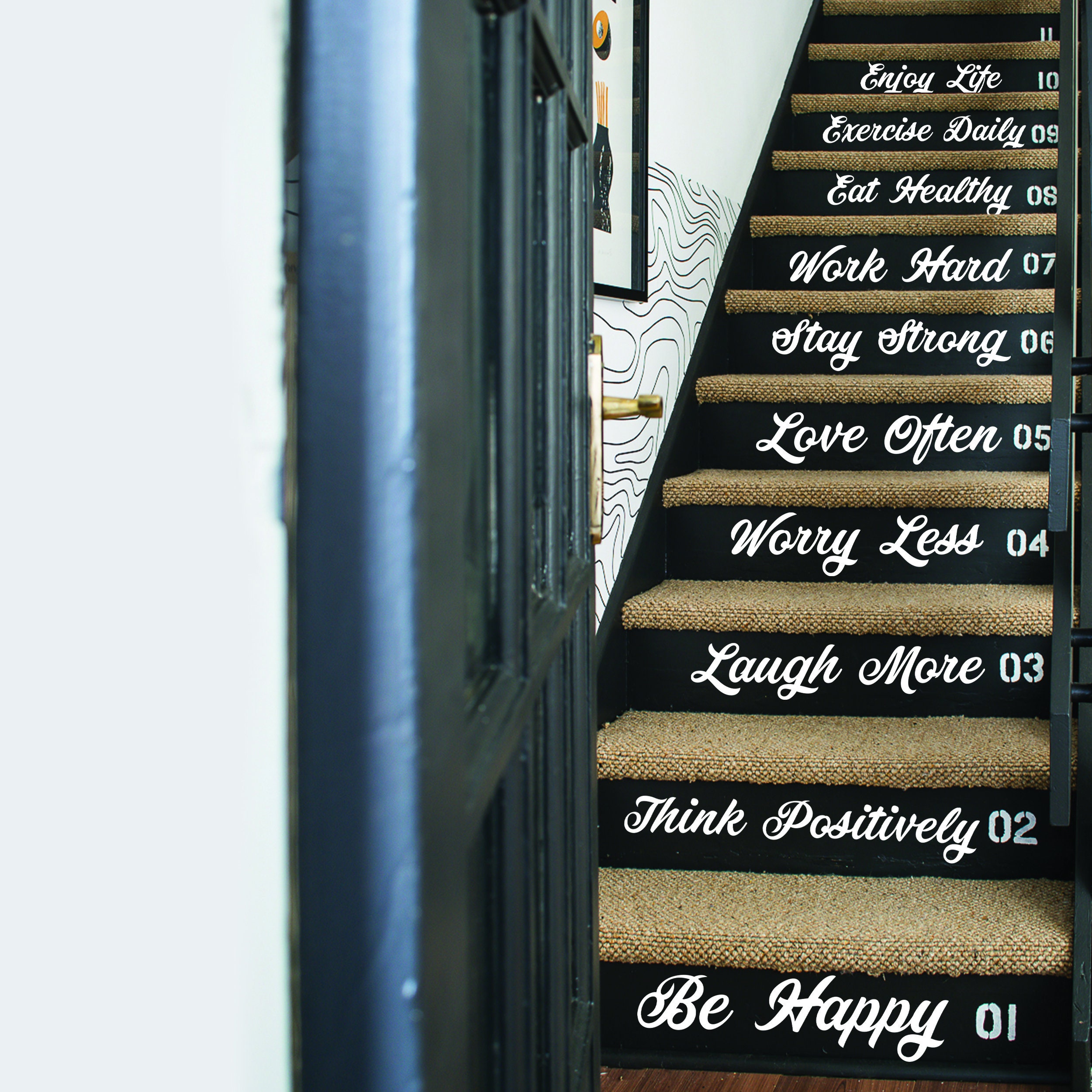 Stair Riser Step Quotes Vinyl Decals Home Staircase Stairway | Etsy