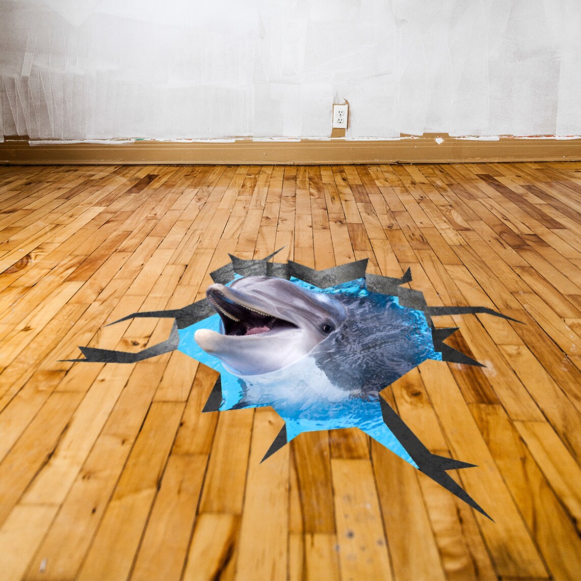 3d Dolphin Stickers for Floor - 3d Floor Dolphin Decals Stickers 3d ...
