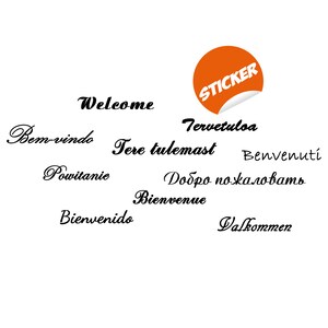 Welcome Vinyl Wall Stickers - Front Door Sign Sticker Decal - Hello ...