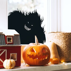 Halloween Monster Window Decal - Creepy Silhouette Stickers for Doors ...
