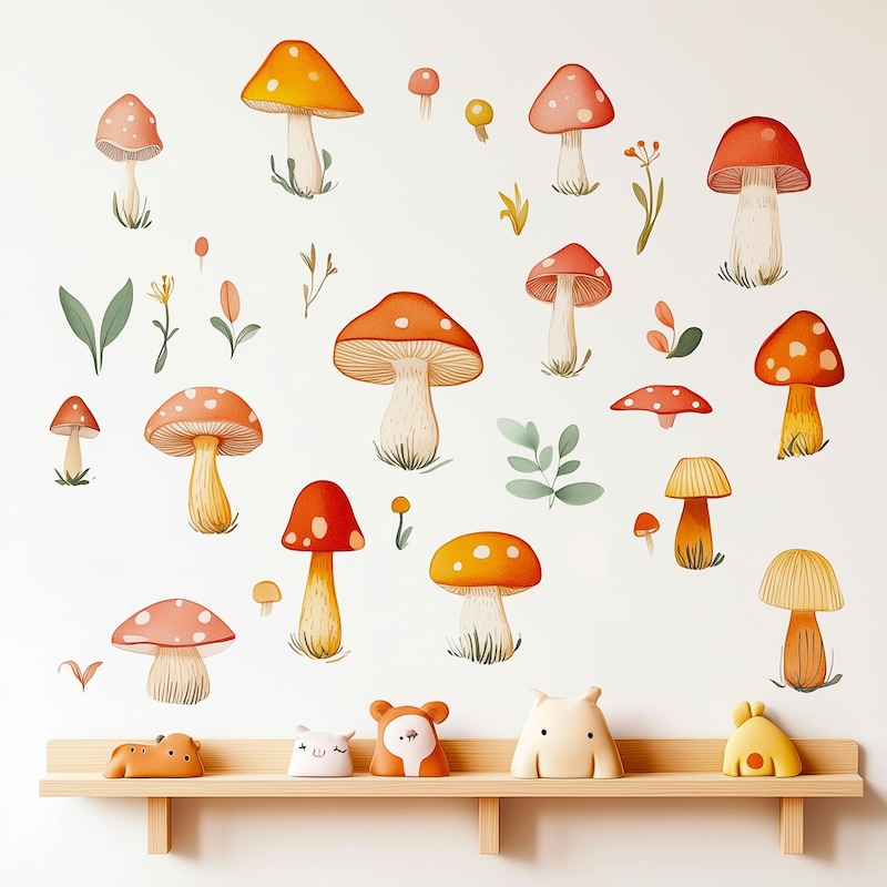 Mushroom Wall Decals - Etsy