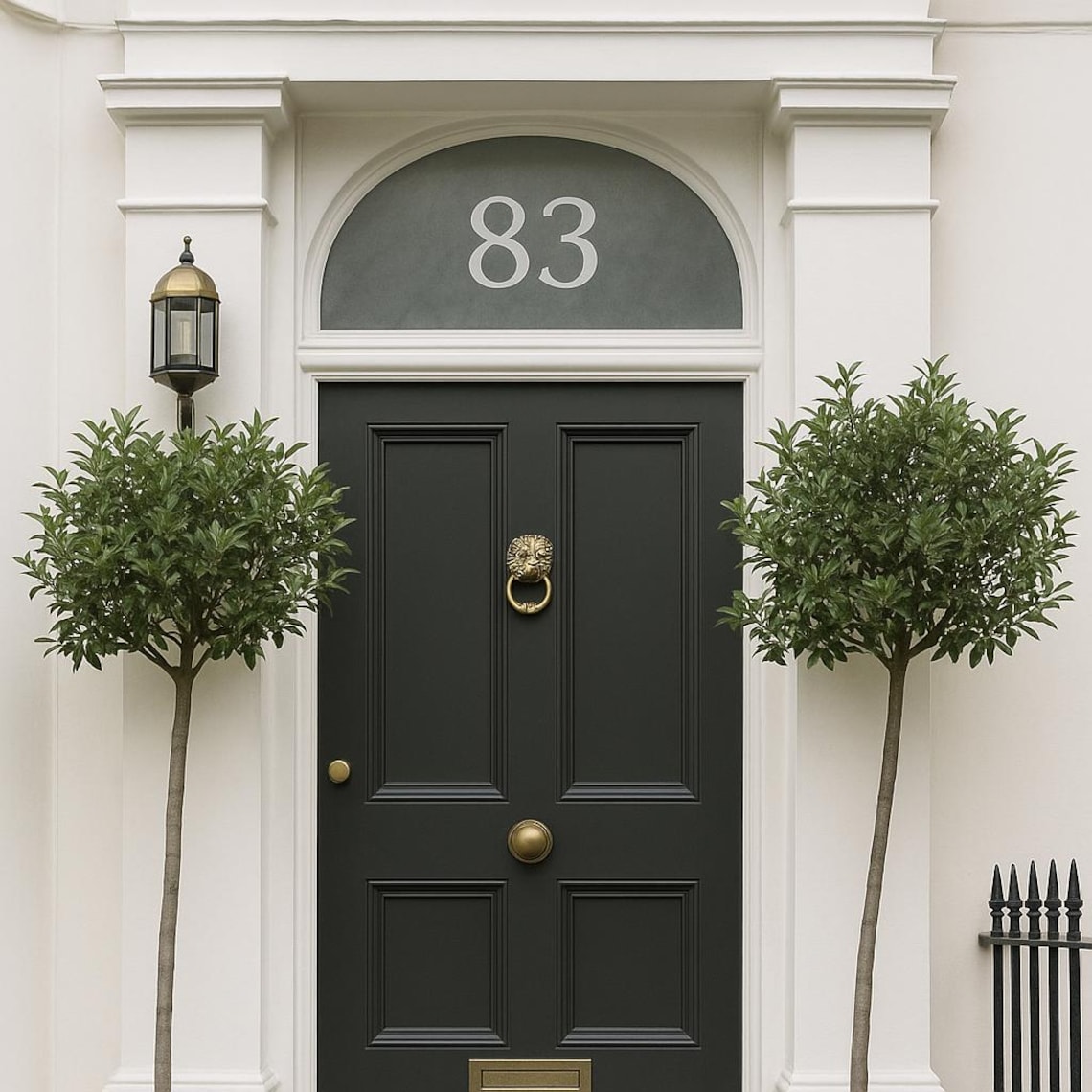 Frosted Fanlight Door Number Decal | Etched Glass House Number Sticker ...