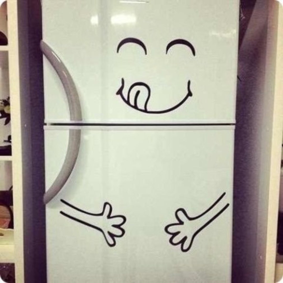 Kitchen Fridge Door Vinyl Cute Sticker the Funny Die Cut Set Art Food ...