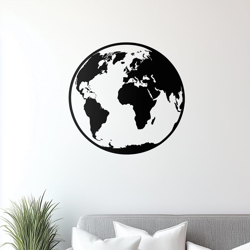 World Map Wall Decal - Etsy