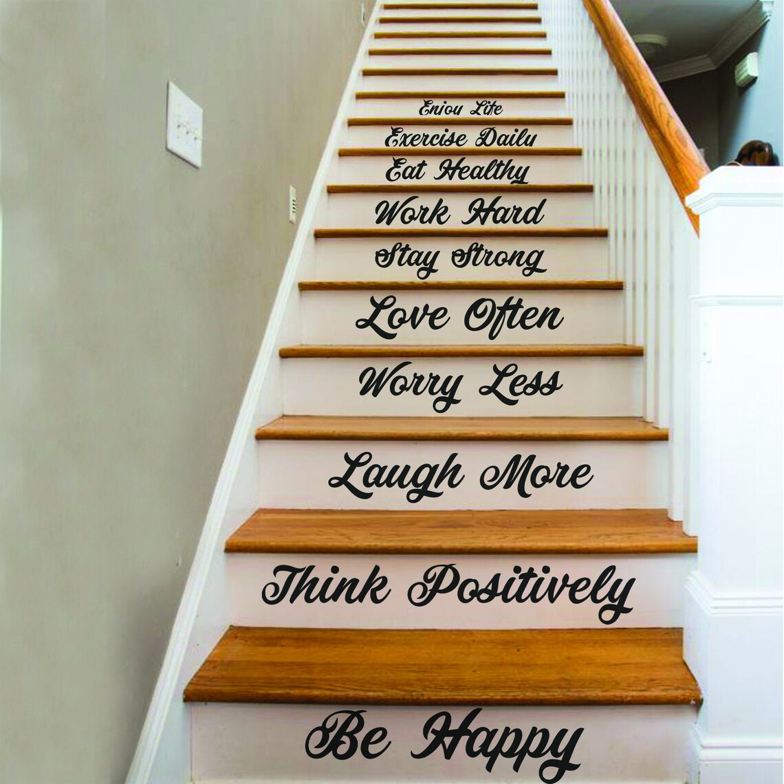 Stair Riser Step Quotes Vinyl Decals Home Staircase Stairway | Etsy
