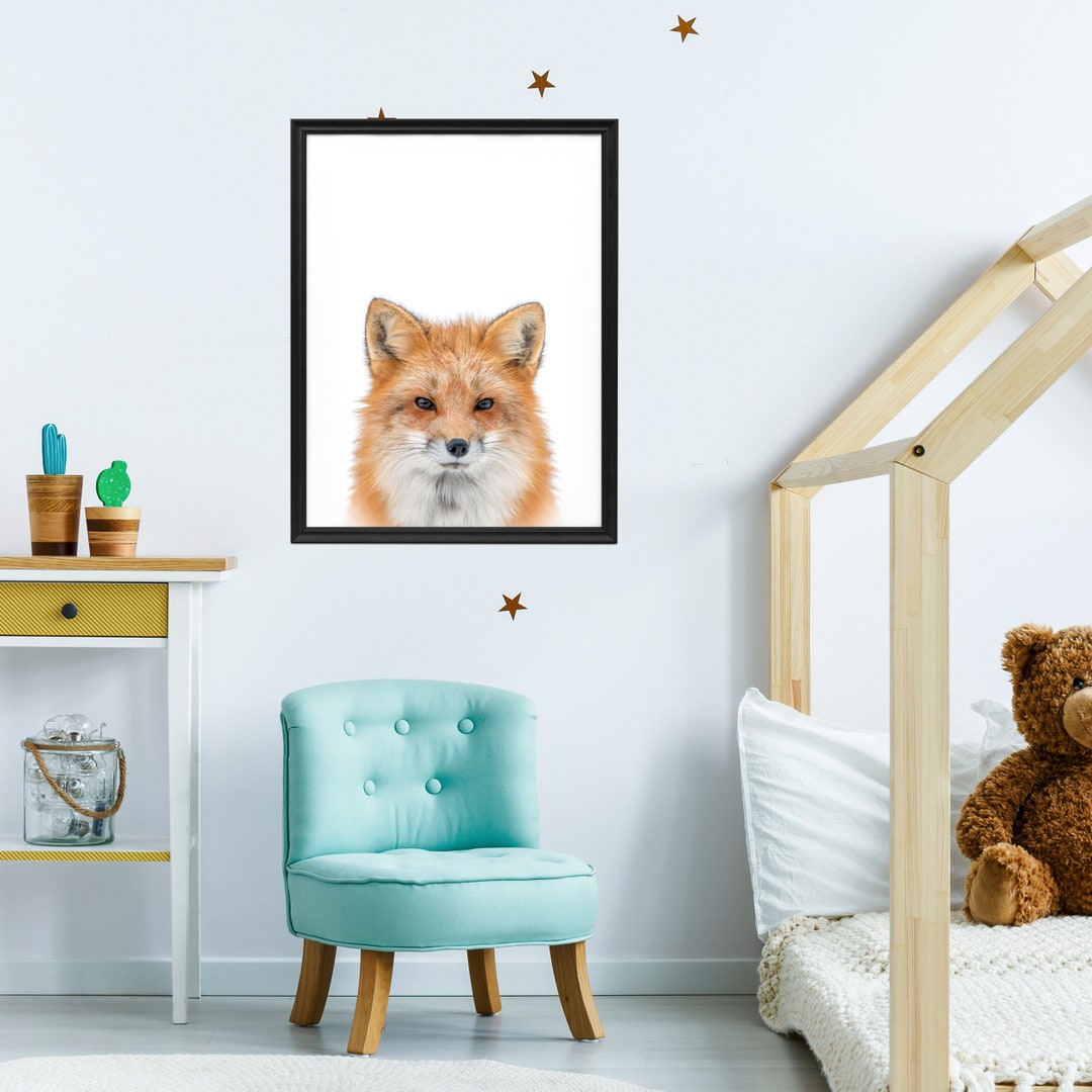 Baby Fox Poster Wall Decor - Little Cute Forest Animal Nursery Girl ...