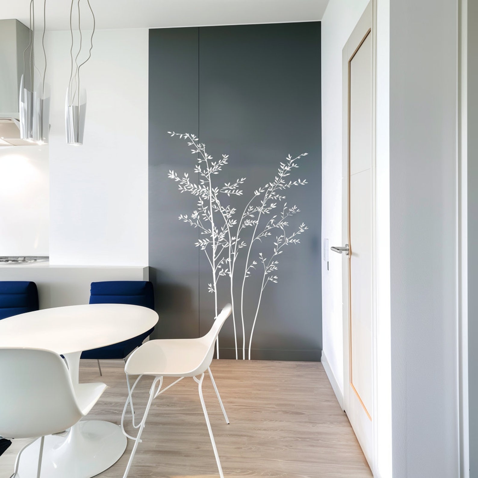 Minimalist White Branch Wall Sticker Decal | Elegant Nature-inspired ...