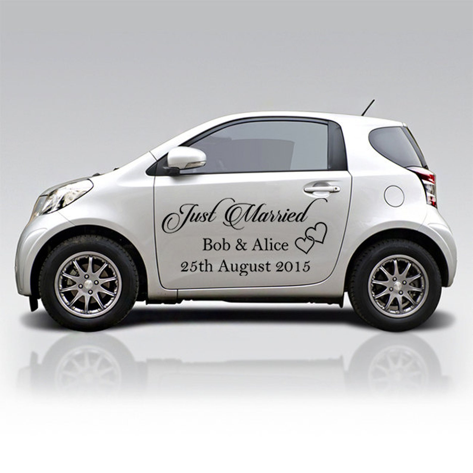 Just Married Car Vinyl Wedding Sticker Custom Name Day - Etsy