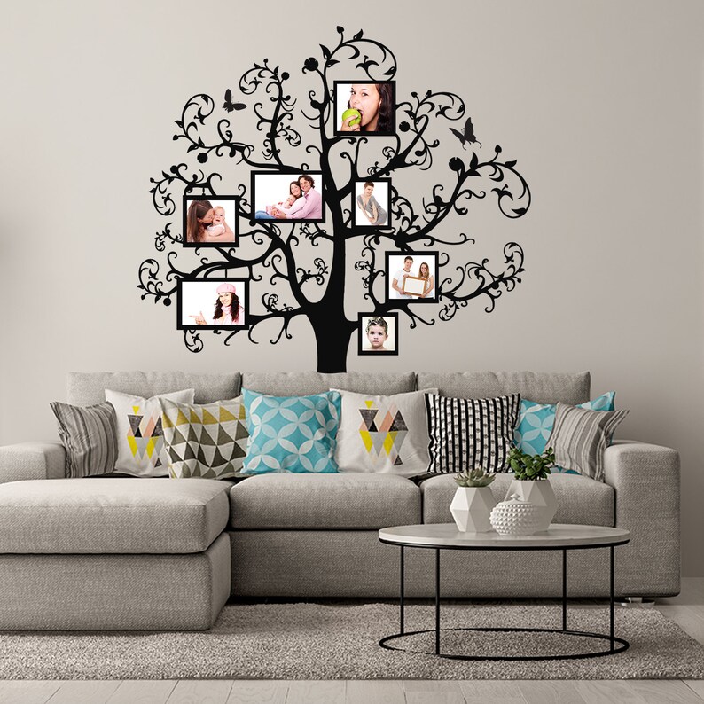 Photo Frame Tree Sticker Family Vinyl Wall Decal Art Large | Etsy