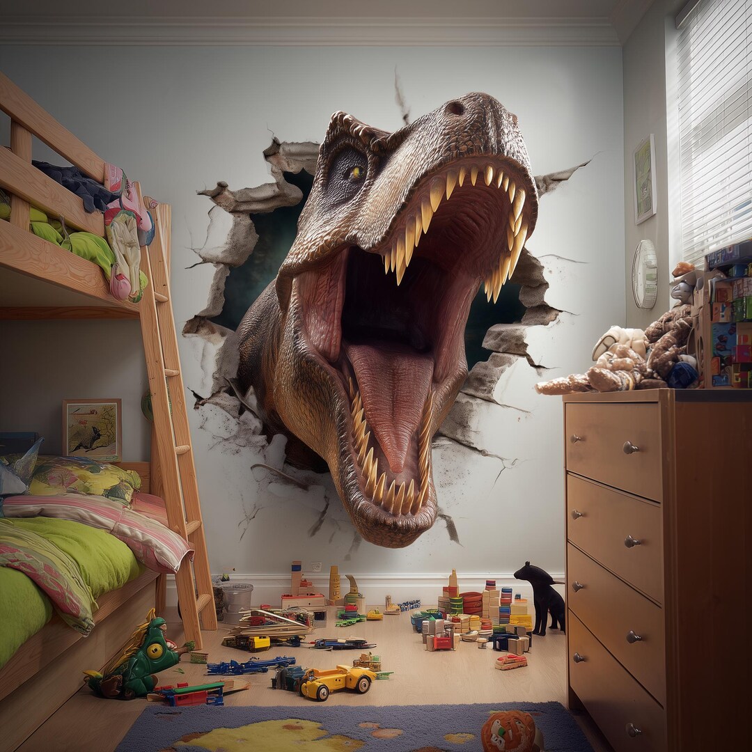 T-rex Wall Decal for Kids Room | 3D Dinosaur Wall Sticker | Realistic ...