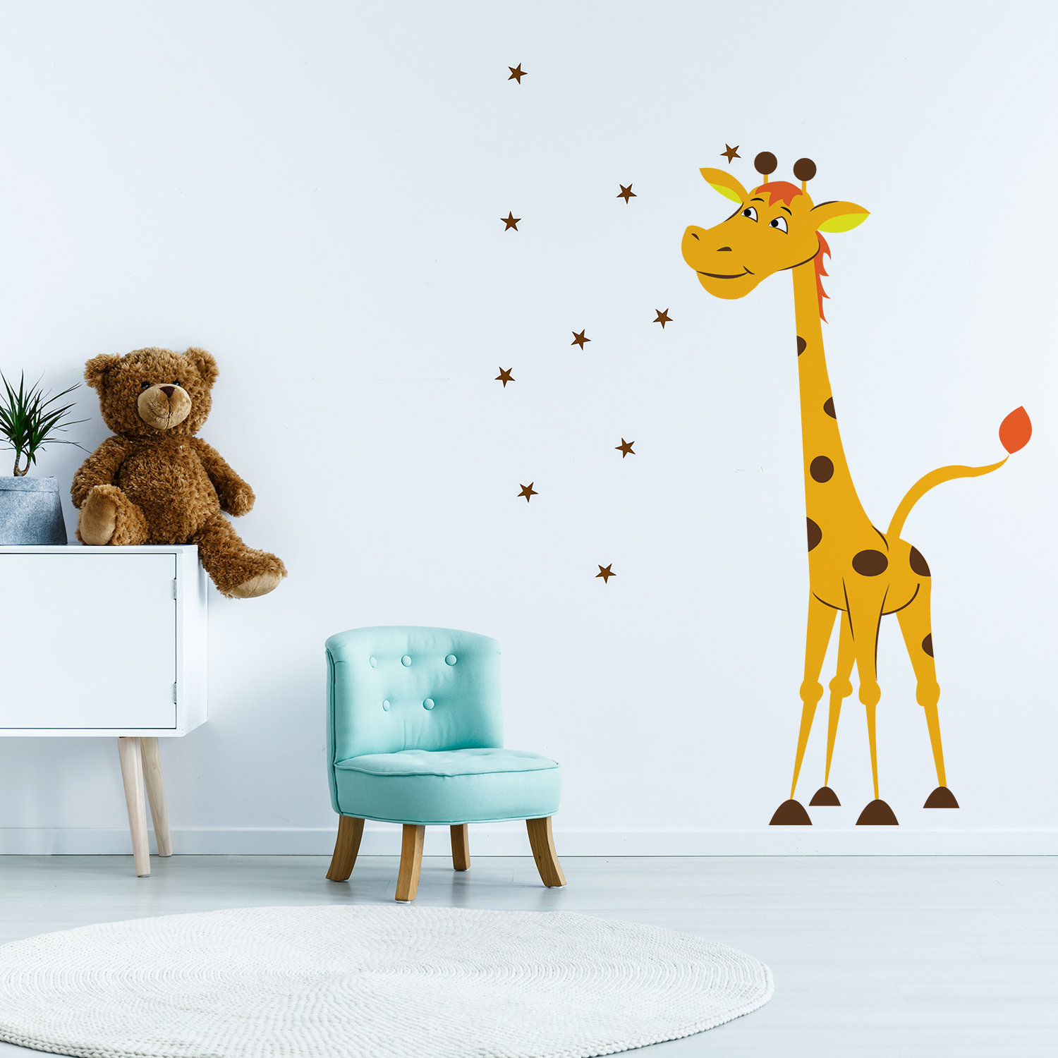 Wall Hangings Signs Wall Décor Personalised Giraffe Vinyl Wall Sticker ...