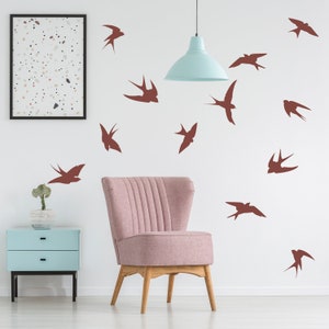 12x Flock of Birds Wall Sticker - Vinyl Flying Decal Art Decor - Peel ...