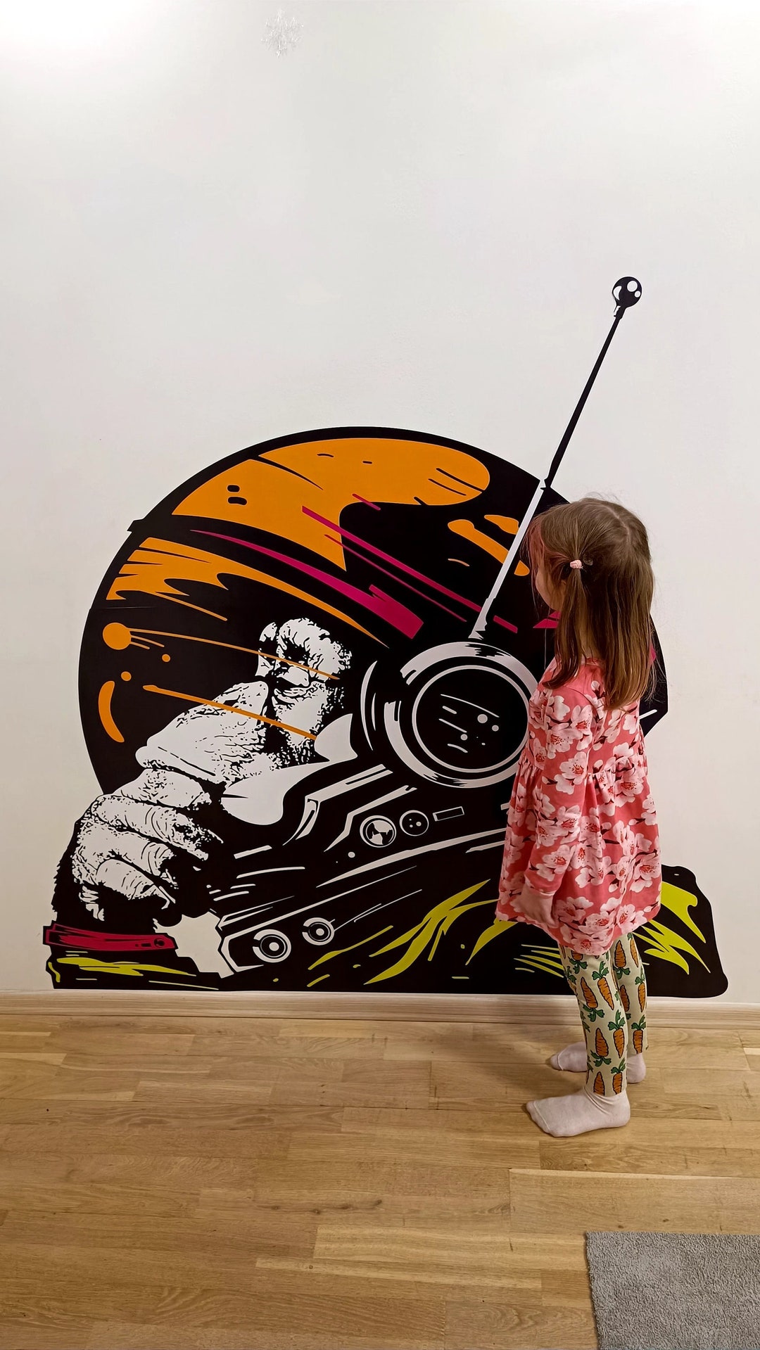 Astronaut Space Monkey Wall Vinyl Sticker - Funny Cosmonaut Chimpanzee ...