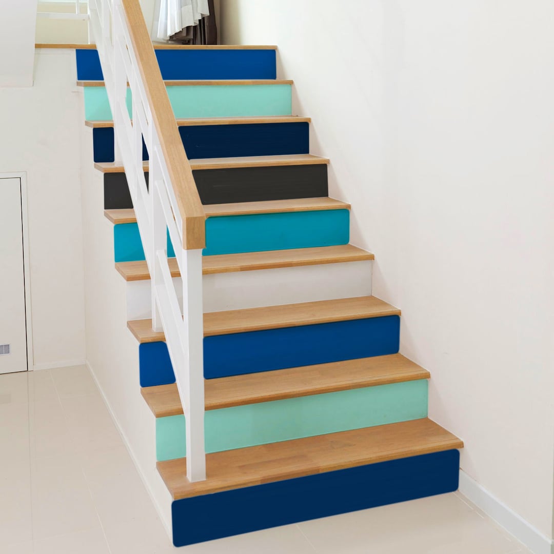 Gradient Color Self-adhesive Stairs Risers Stickers - Decoration Strips ...